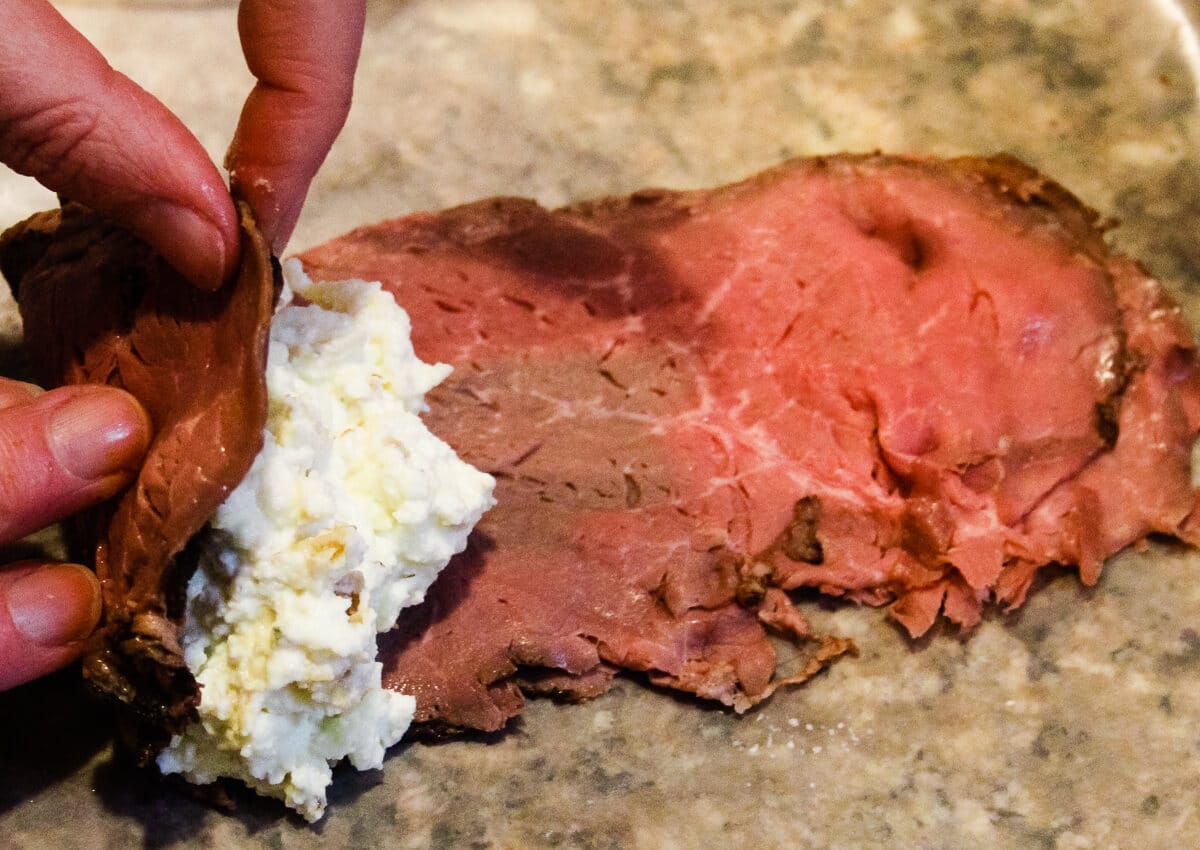 Cheese Stuffed Beef Rolls
